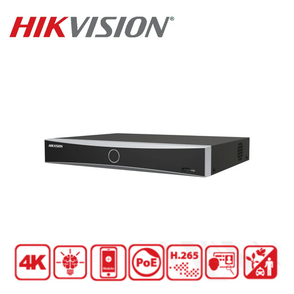 Hikvision 8MP DS-7604NXI-K1/4P Pro Series 4-Channel 4K 1U 1 SATA 4-PoE ...