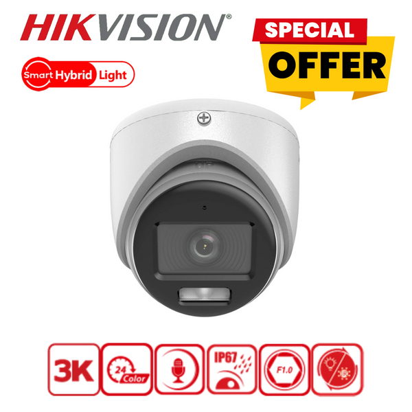 Hikvision DS-2CE70KF0T-LMFS 3K TVI AoC ColorVu + IR Dual-light Turret ...